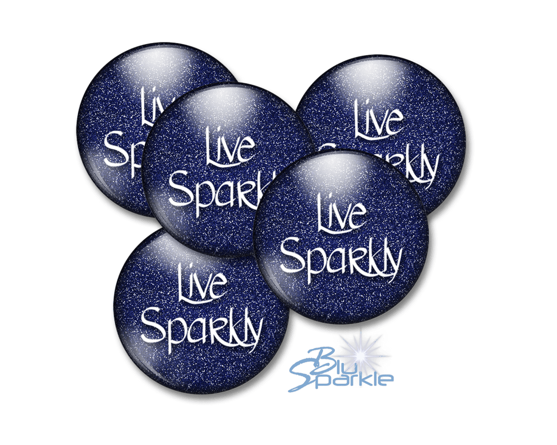 Live Sparkly Pinback Button – BluSparkle